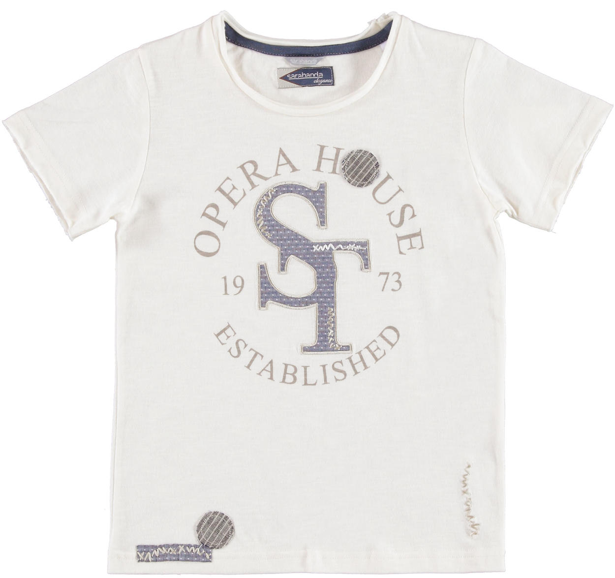 T-shirt 100% cotone con applicazioni di tessuto per bambino da 6 a 16 ... T-shirt 100% cotone con applicazioni di tessuto per bambino da 6 a 16 ...