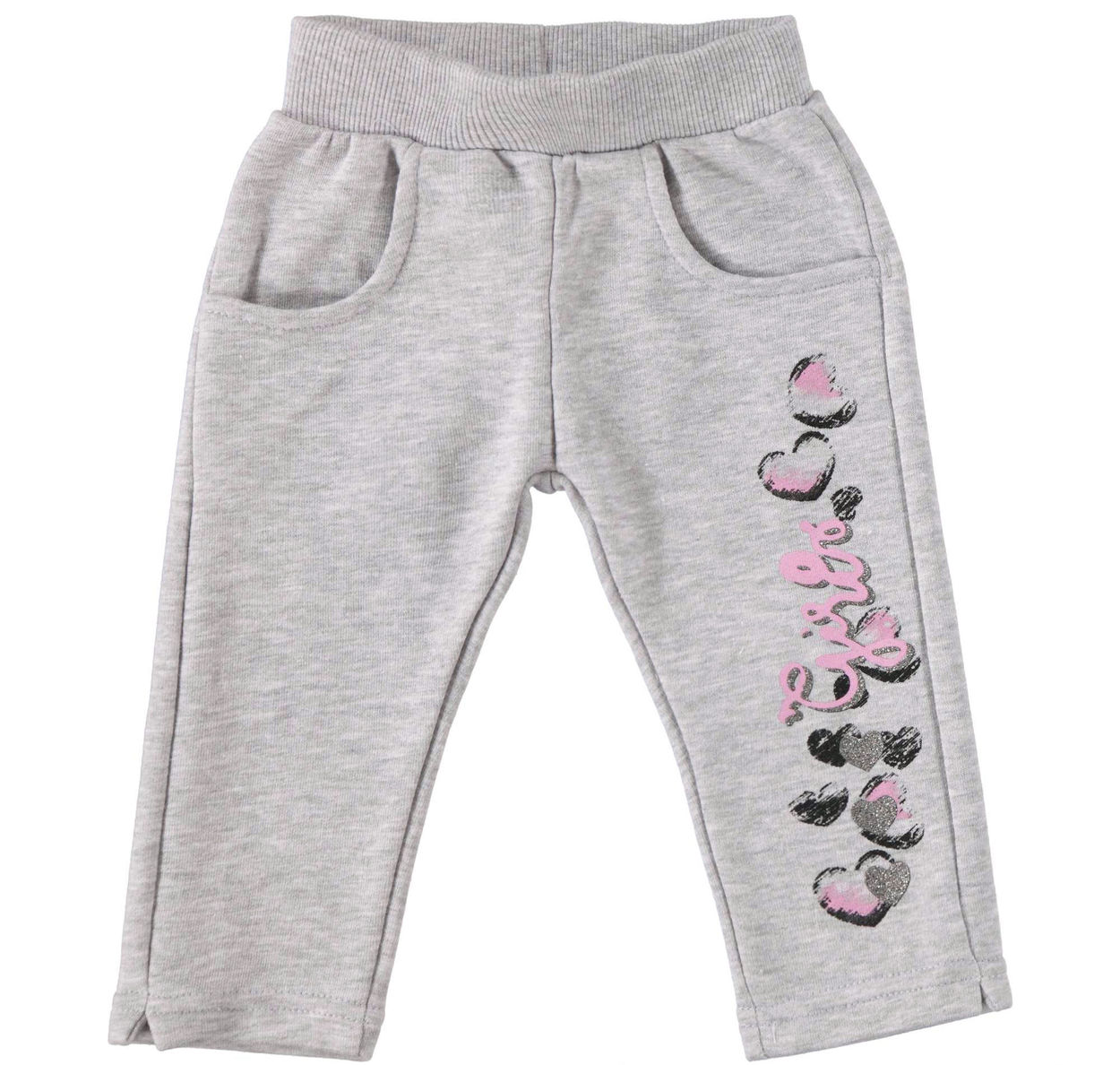 Pantalone in felpa con dolce stampa glitter per bambina da 6 mesi a 7 ... Pantalone in felpa con dolce stampa glitter per bambina da 6 mesi a 7 ...